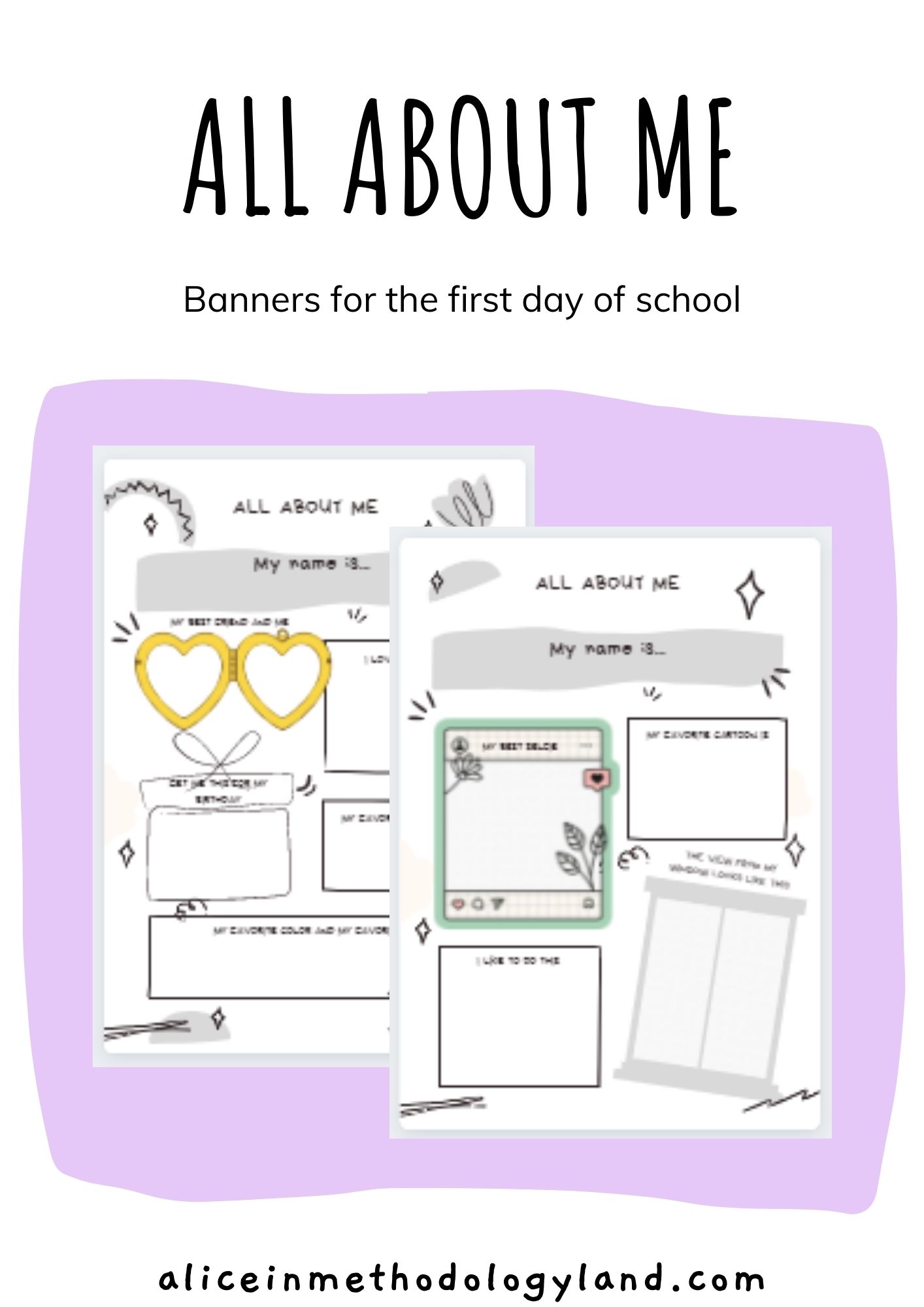 All About Me Page x2 For The 1st Day Of School Discover Methodologyland All About Me Page x2 For The 1st Day Of School Discover Methodologyland